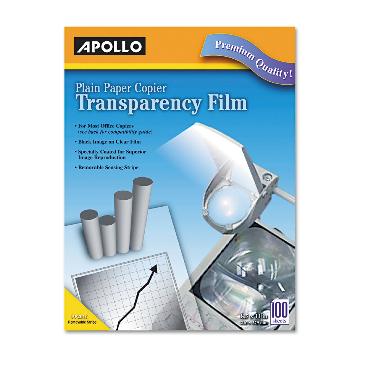 Plain Paper Laser Transparency Film with Handling Strip, 8.5 x 11 ...