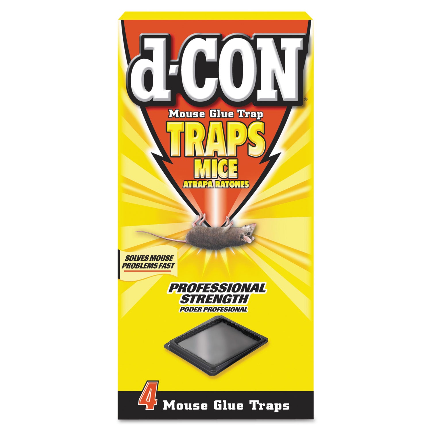 Mouse Glue Trap, Plastic, 4 Traps/Box, 12 Boxes/Carton by d-CON RAC78642