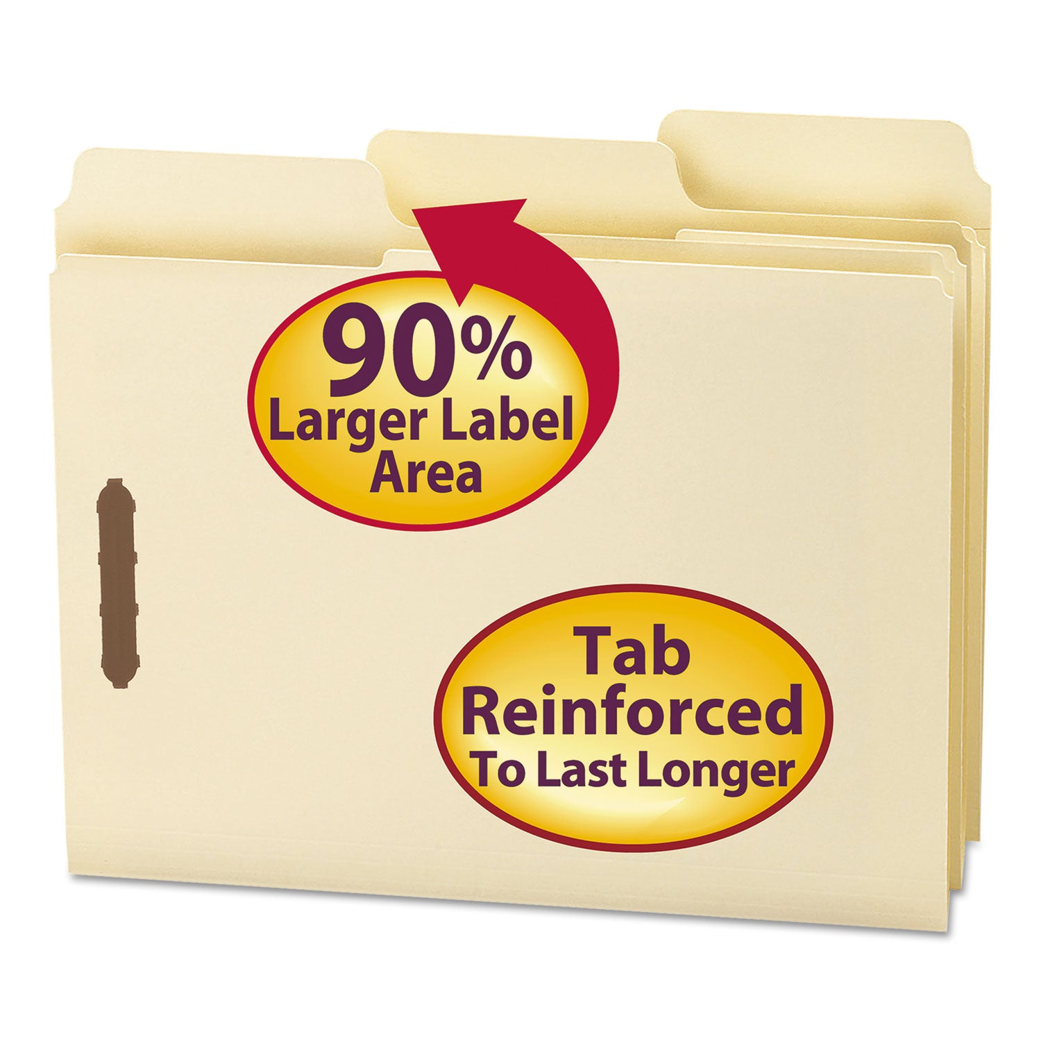 SuperTab Reinforced Guide Height Fastener Folders, 2 Fasteners, Letter ...