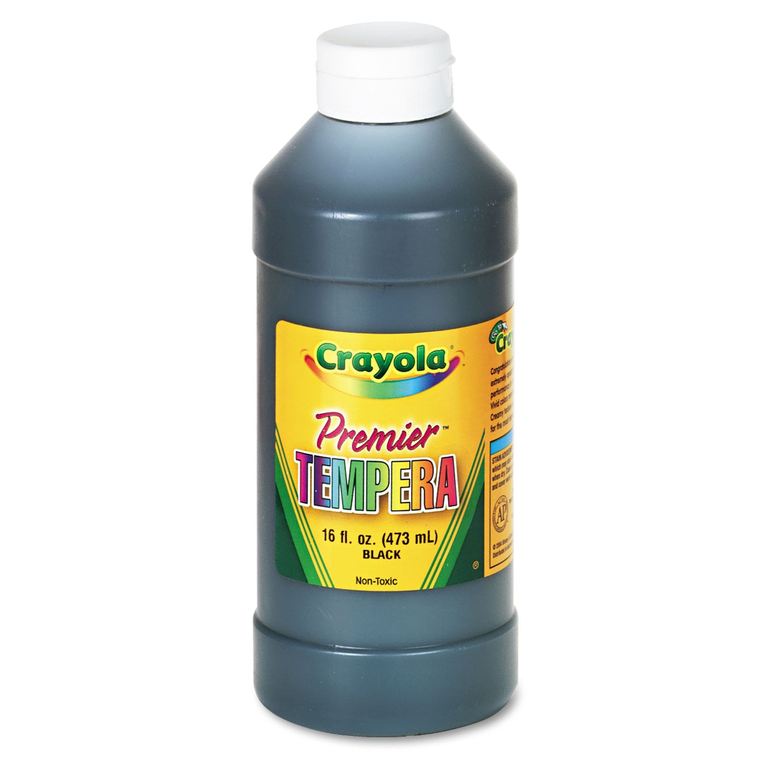 Premier Tempera Paint, Black, 16 oz Bottle by Crayola CYO541216051