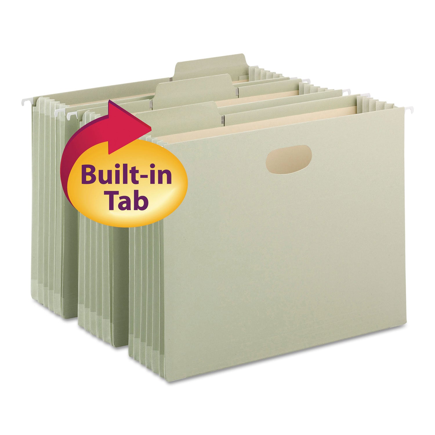 FasTab TUFF Hanging Pockets, Letter Size, 1/3-Cut Tabs, Moss, 9/Box by ...