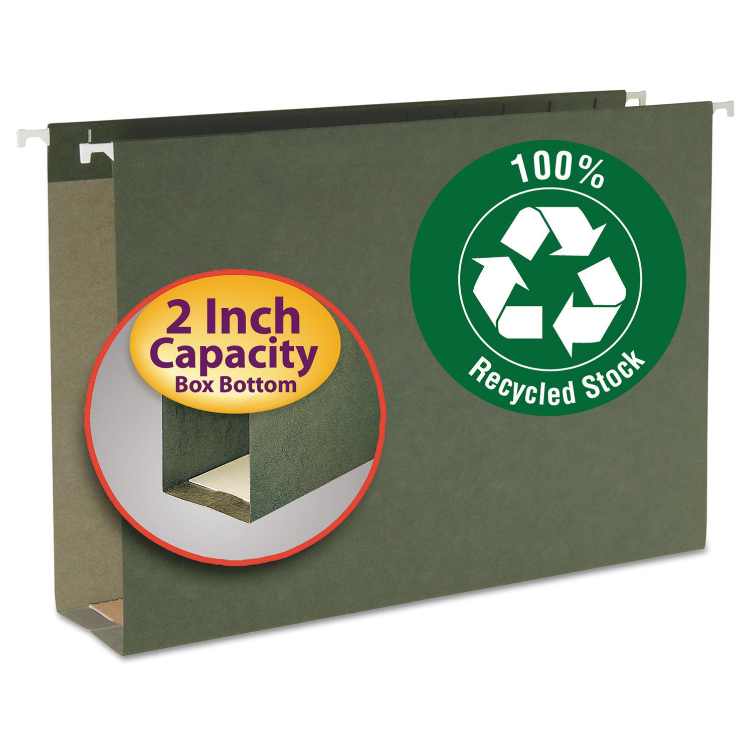 Box Bottom Hanging File Folders, 2" Capacity, Legal Size, Standard ...