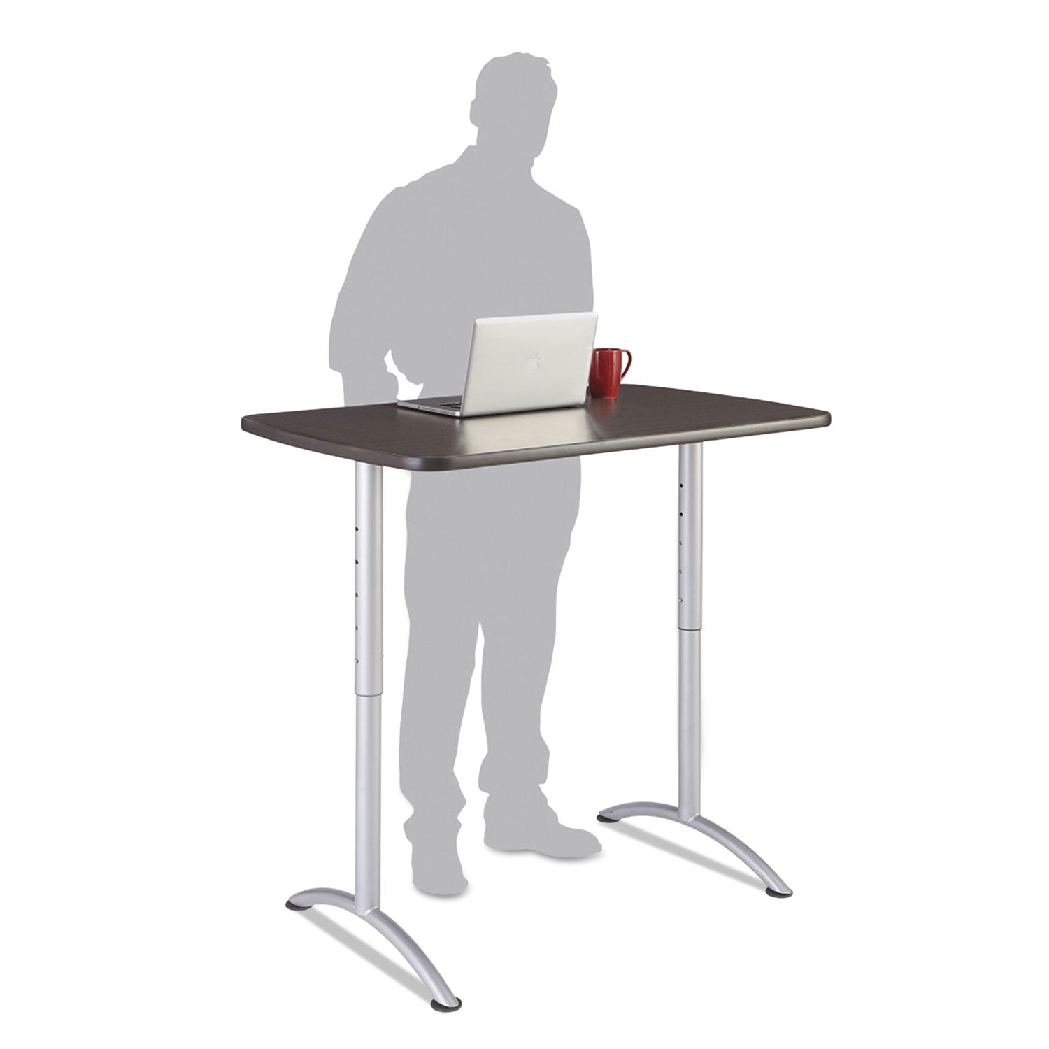 ARC Adjustable-Height Table, Rectangular Top, 30w x 48d x 36 to 48h ...