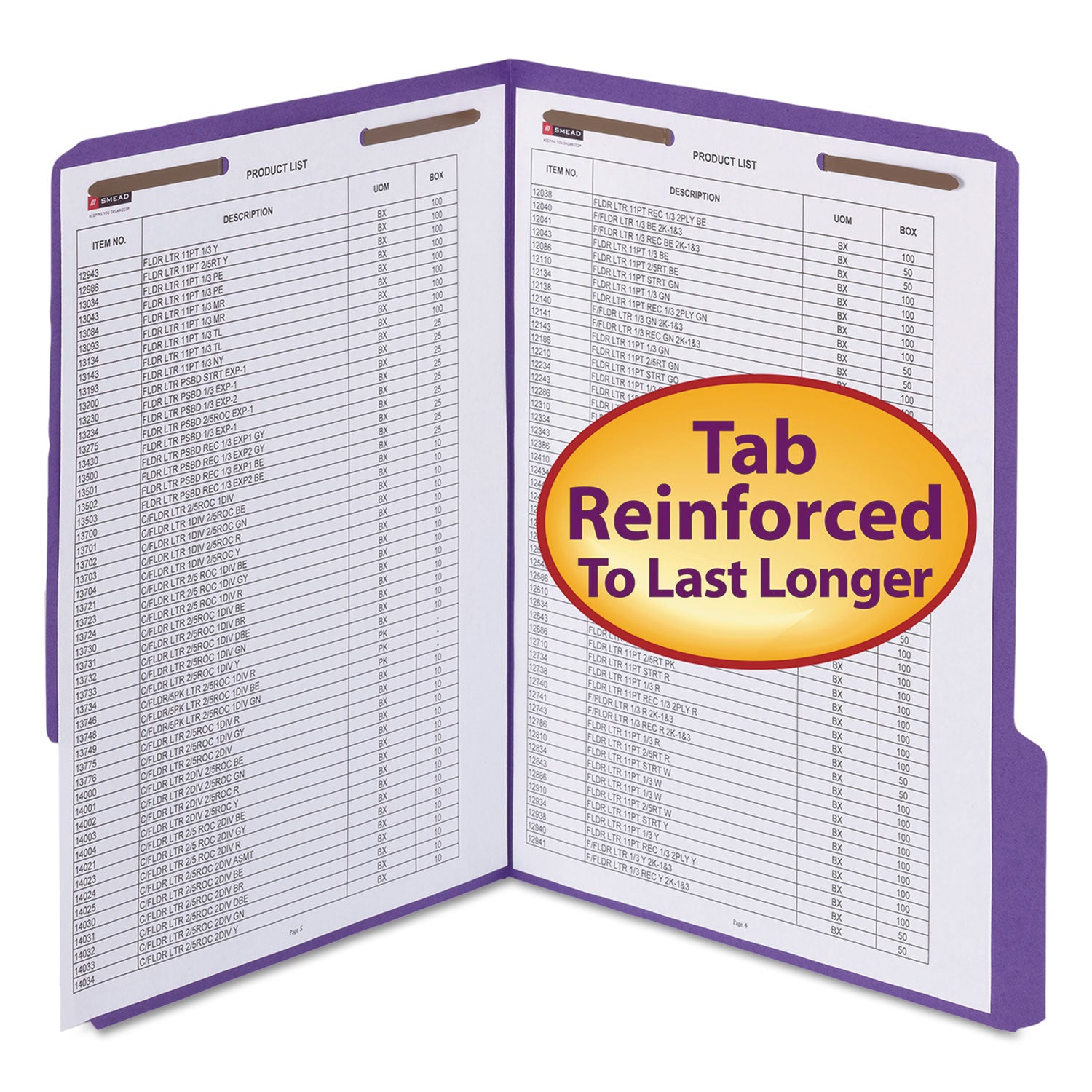 WaterShed CutLess Reinforced Top Tab Fastener Folders, 2 Fasteners ...