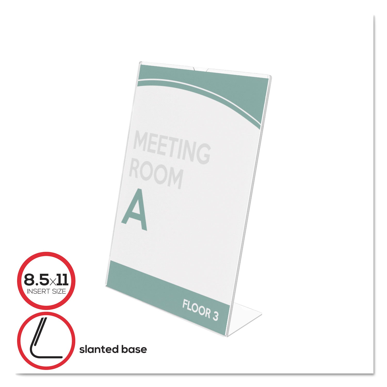 Superior Image Slanted Sign Holder, Portrait, 8.5 x 11 Insert, Clear by ...