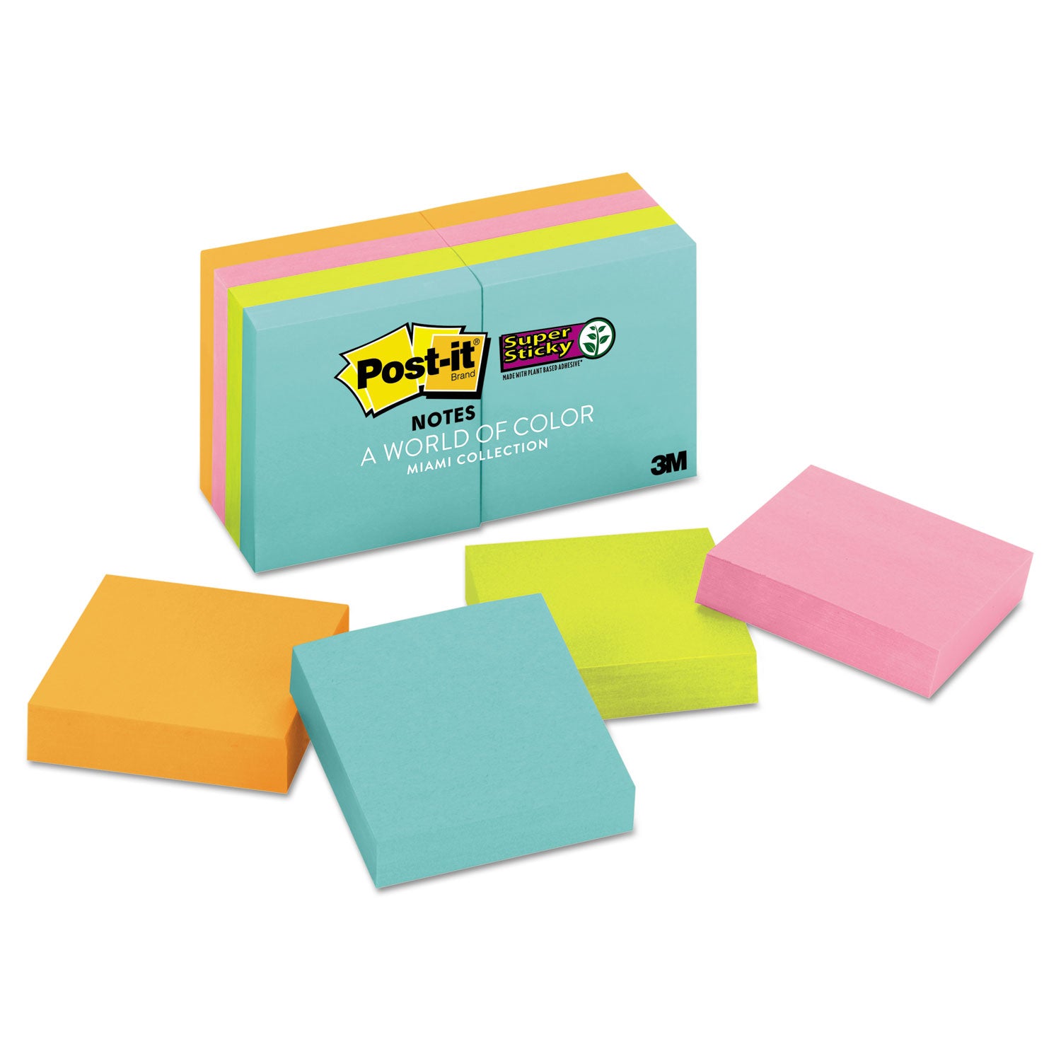 Pads in Supernova Neon Collection Colors, 2" x 2", 90 Sheets/Pad, 8 ...