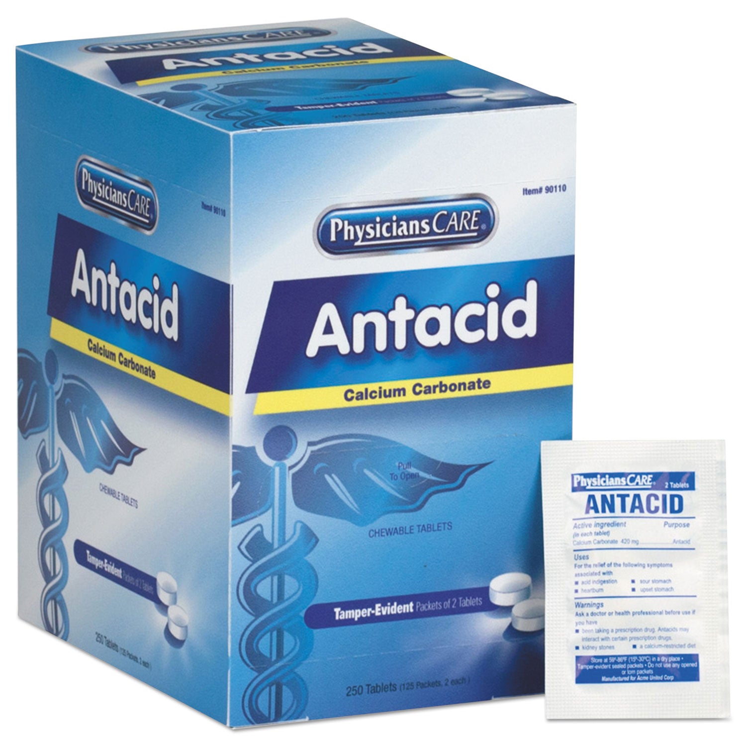 Over the Counter Antacid Medications for First Aid Cabinet, 2 Tablets ...