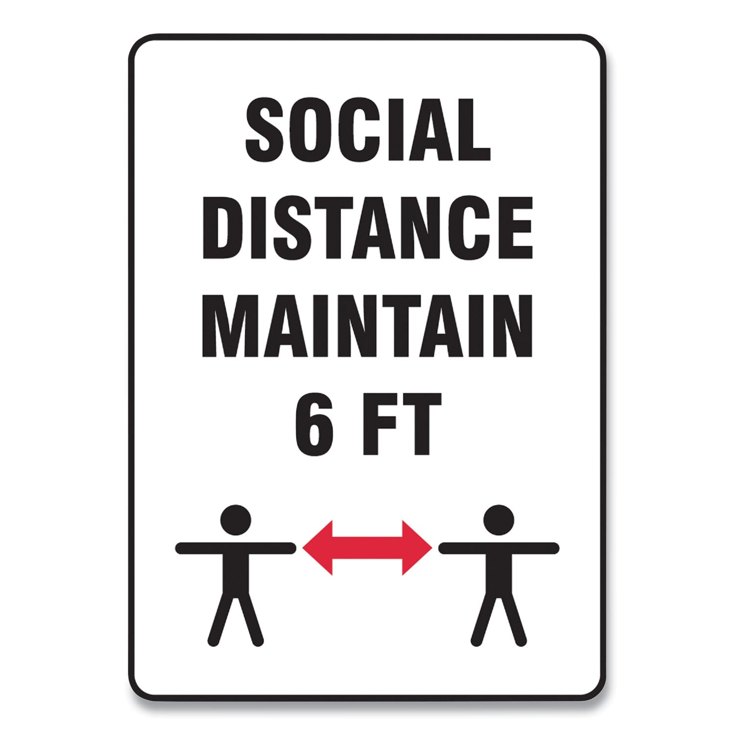 Social Distance Signs, Wall, 10 x 14, "Social Distance Maintain 6 ft ...