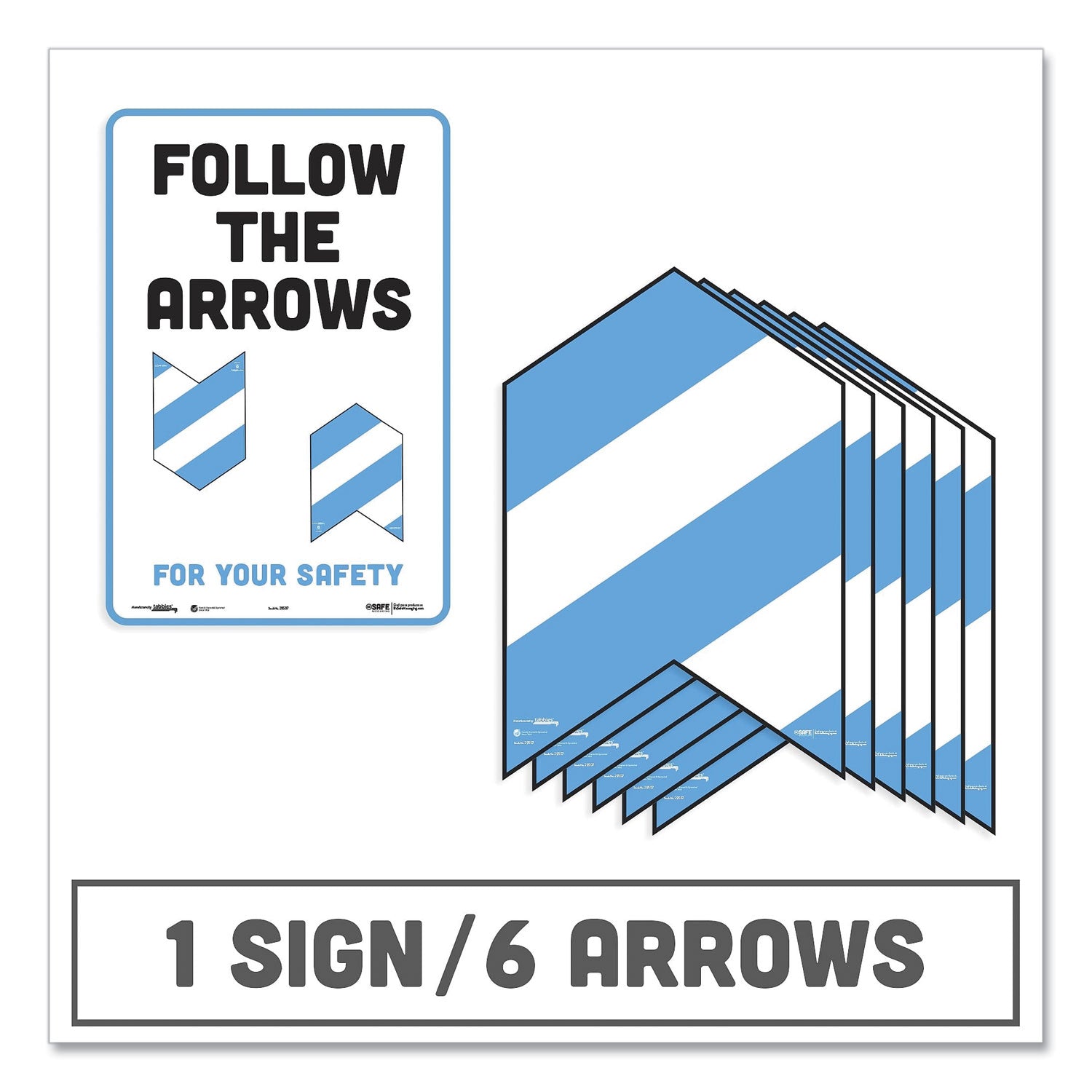 BeSafe Messaging Education Floor Arrows and Wall Sign, Follow The ...
