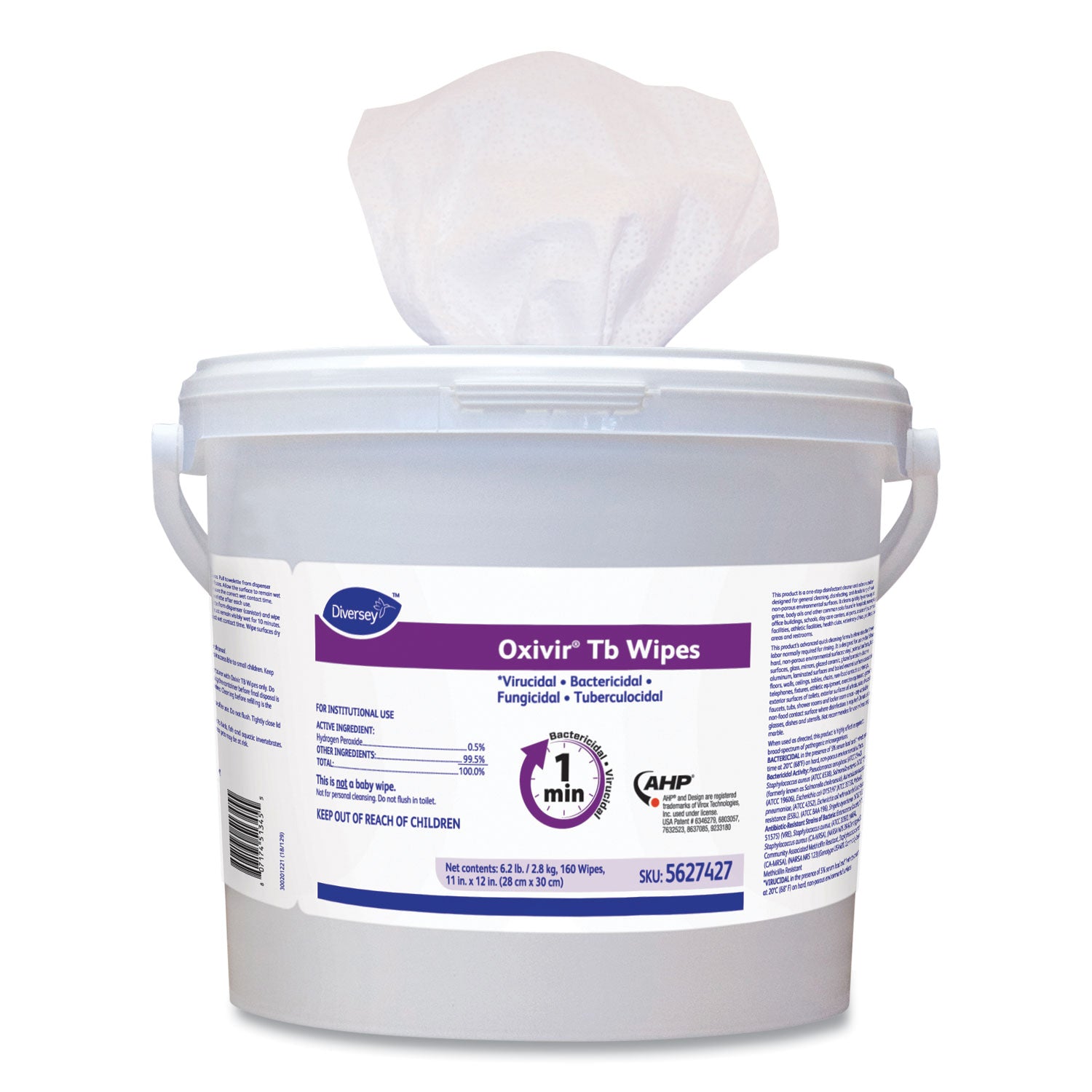 Oxivir TB Disinfectant Wipes, 11 x 12, White, 160/Bucket, 4 Buckets ...