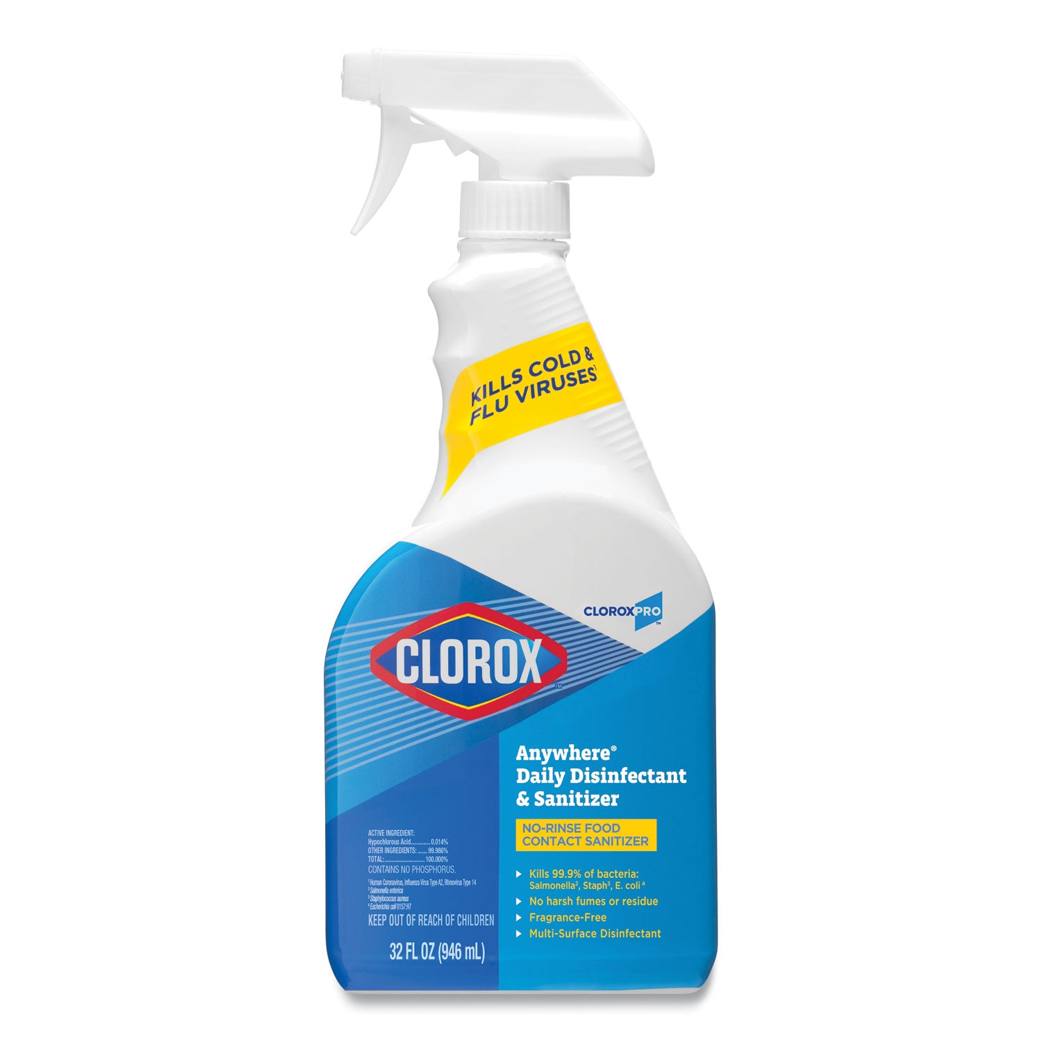 Anywhere Hard Surface Sanitizing Spray, 32 oz Spray Bottle, 12/Carton ...