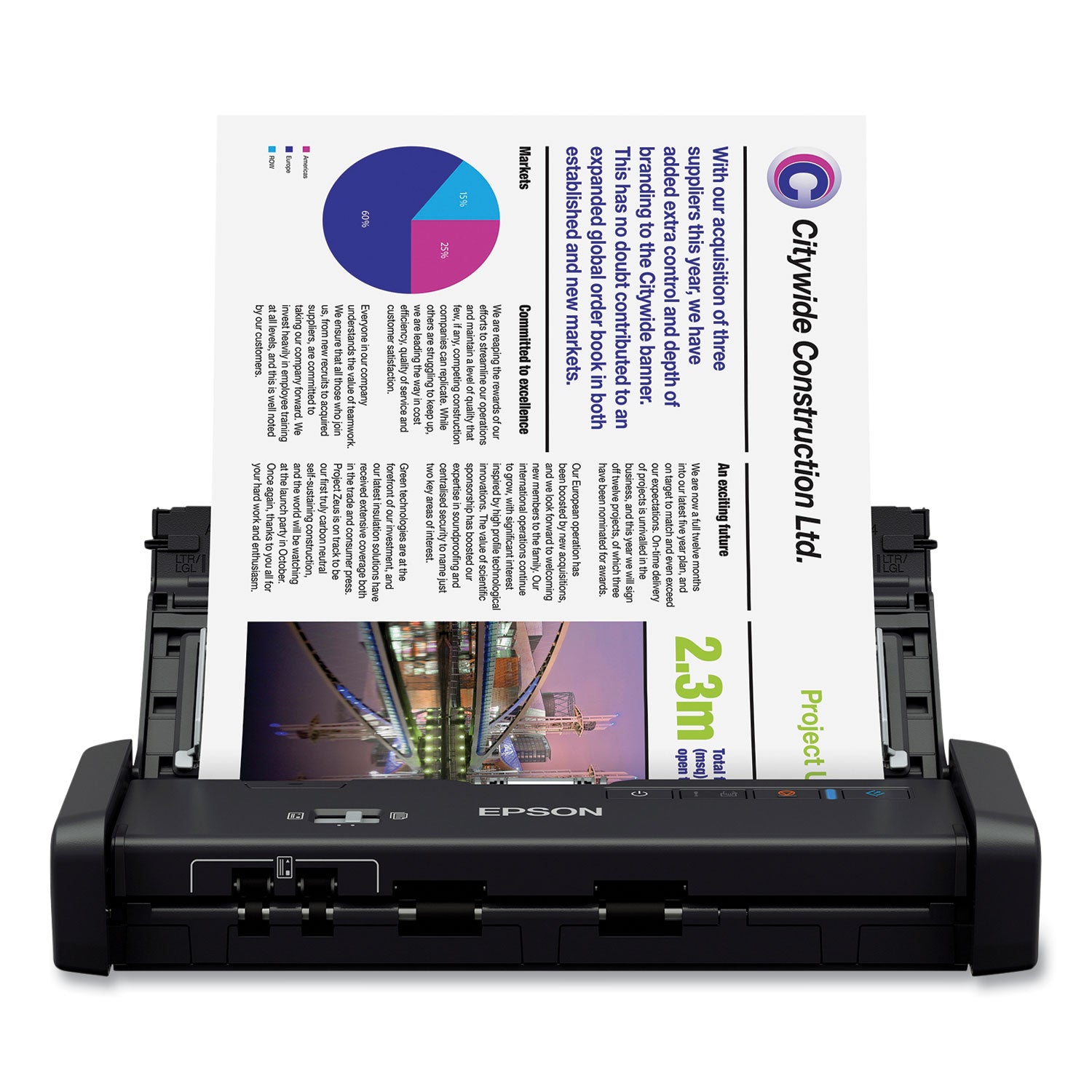 DS-320 Portable Duplex Document Scanner, 1200 dpi Optical Resolution ...