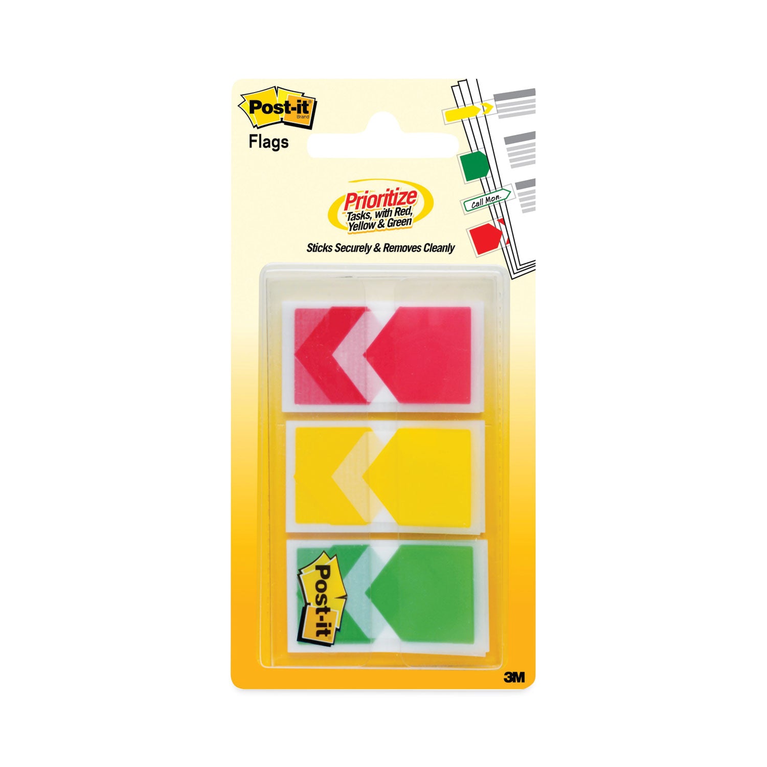 Arrow 1" Prioritization Page Flags, Red/Yellow/Green, 20 Flags ...