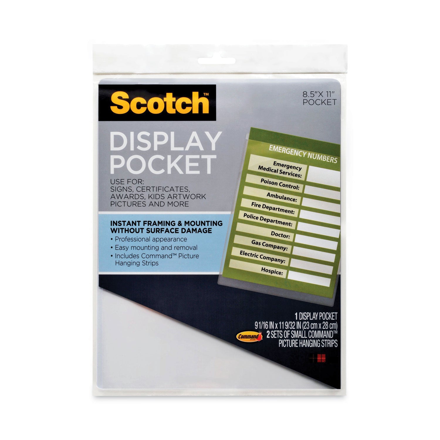 Display Pocket, Removable Interlocking Fasteners, Plastic, 8.5 x 11 ...