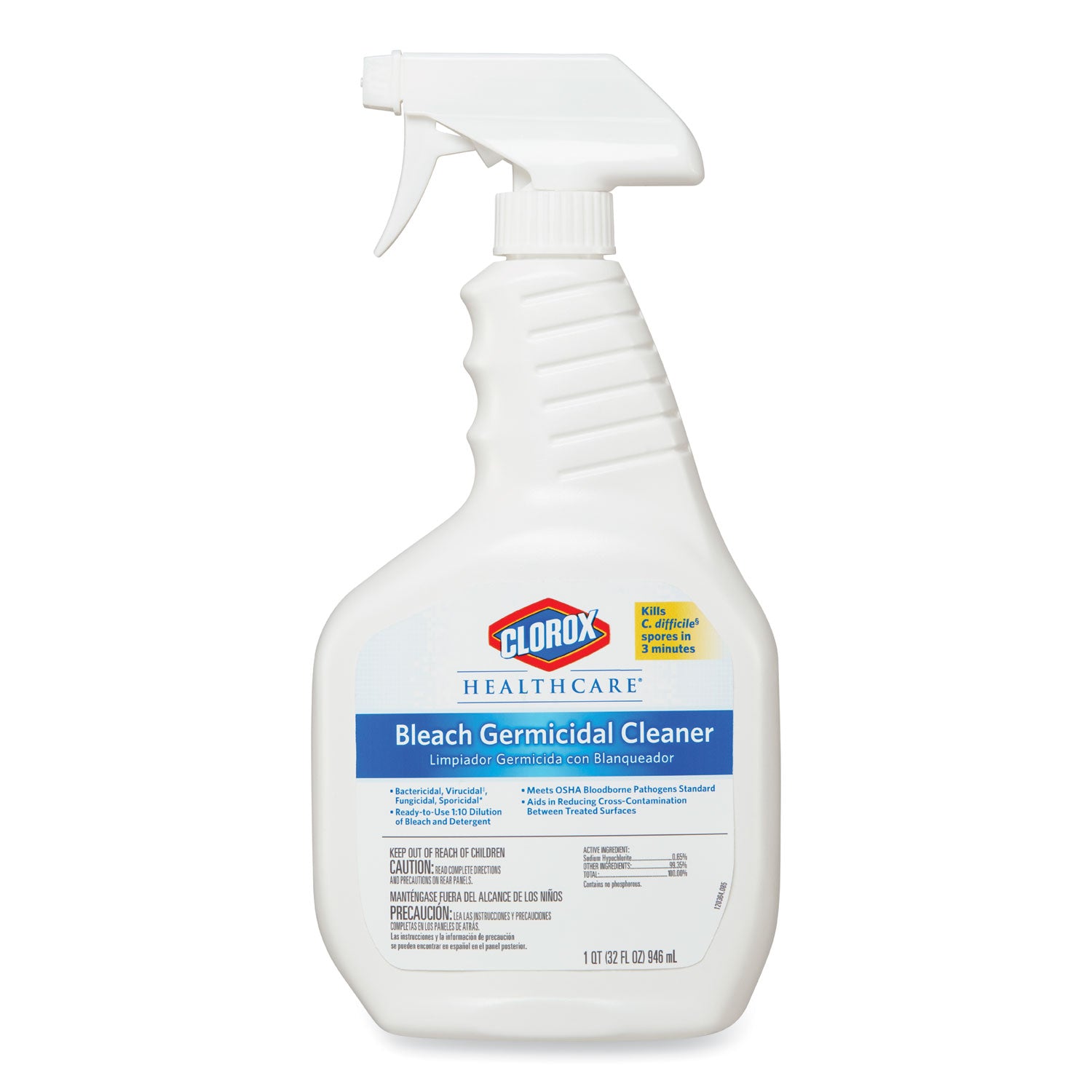 Bleach Germicidal Cleaner, 32 oz Spray Bottle by Clorox CLO68970EA