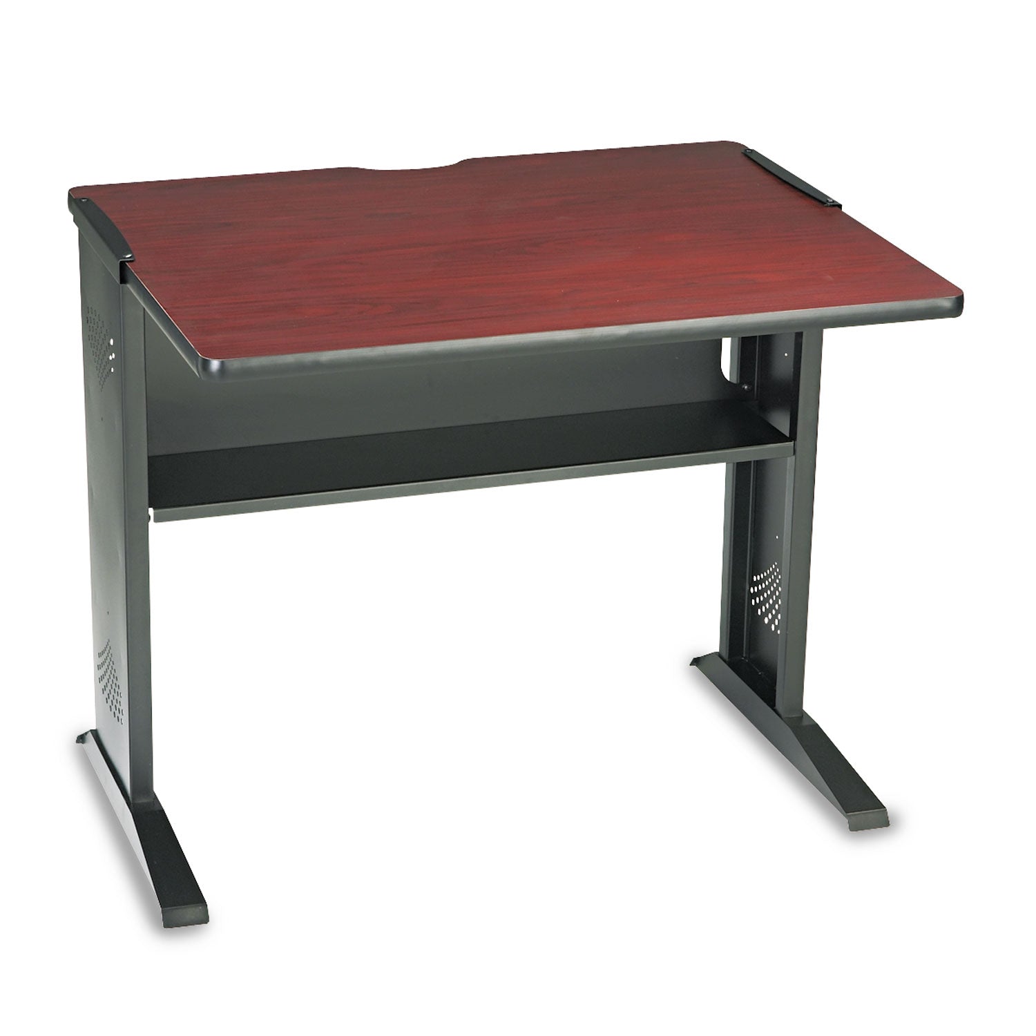 Computer Desk with Reversible Top, 35.5" x 28" x 30", Mahogany/Medium ...